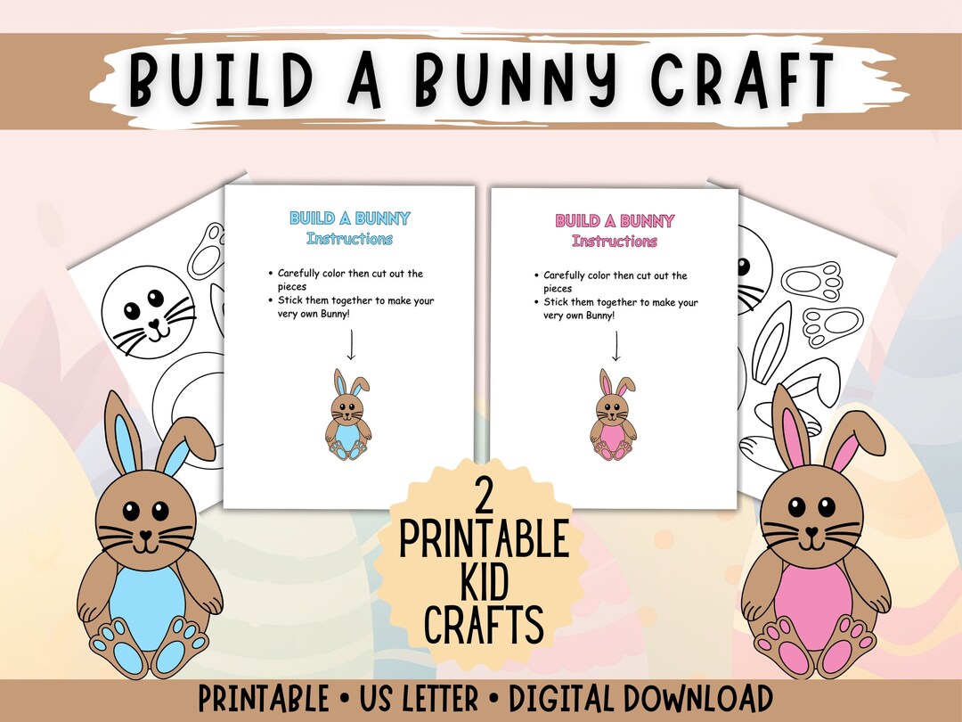 Easter Bunny Printable Craft for Preschoolers, Kindergarten, Homeschool ...