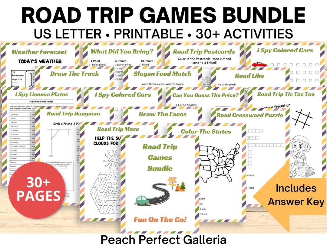 Kids Road Trip Games Bundle for Family Vacation, Summer Activities for ...