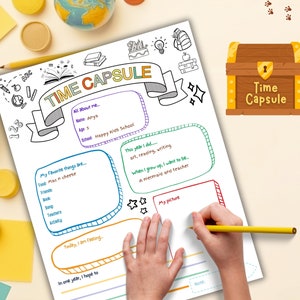 Printable Time Capsule Worksheet for Preschoolers, Elementary and ...