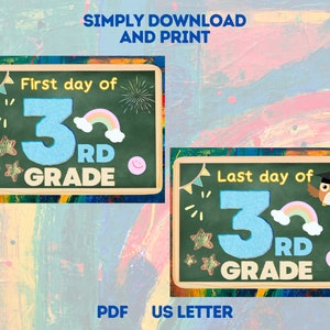 First and Last Day of School Sign Printable, Back to School Board, 1st ...