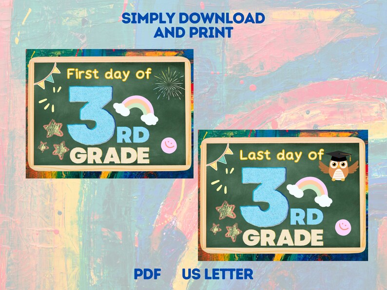 First and Last Day of School Sign Printable, Back to School Board, 1st ...