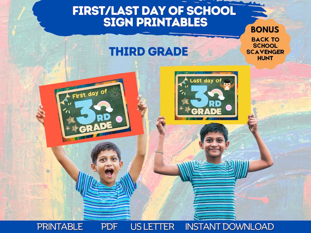 First and Last Day of School Sign Printable, Back to School Board, 1st ...