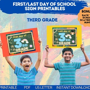 First and Last Day of School Sign Printable, Back to School Board, 1st ...