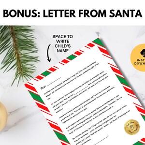 Santa's Nice List Certificate and Letter From Santa for Kids, Christmas ...