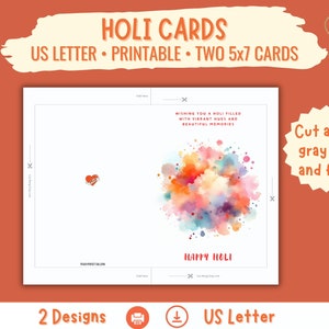 Printable Holi Card, Holi Invitation Card, Hindu Festival of Colors ...