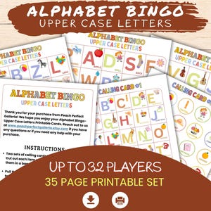 Alphabet Bingo Upper Case Letters Printable - Fun Educational Activity ...