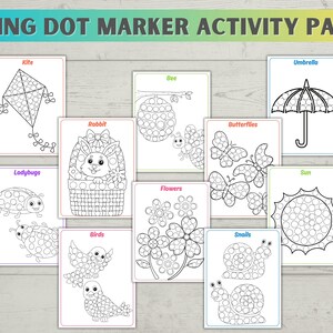 Spring Dot Marker Printables, Finger Paint Printables, Do A Dot for ...
