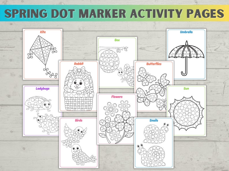 Spring Dot Marker Printables, Finger Paint Printables, Do A Dot for ...
