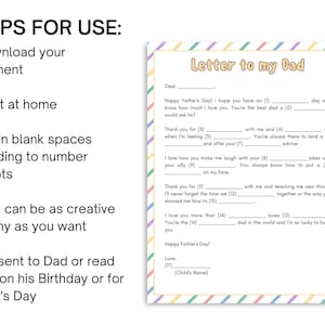 Letter to My Dad | Fathers Day Printable | Father’s Day Gift | Gift for ...