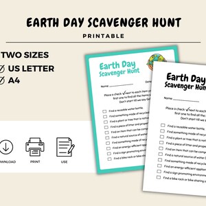 Earth Day Nature Scavenger Hunt, Outdoor Treasure Hunt Printable, Kids ...