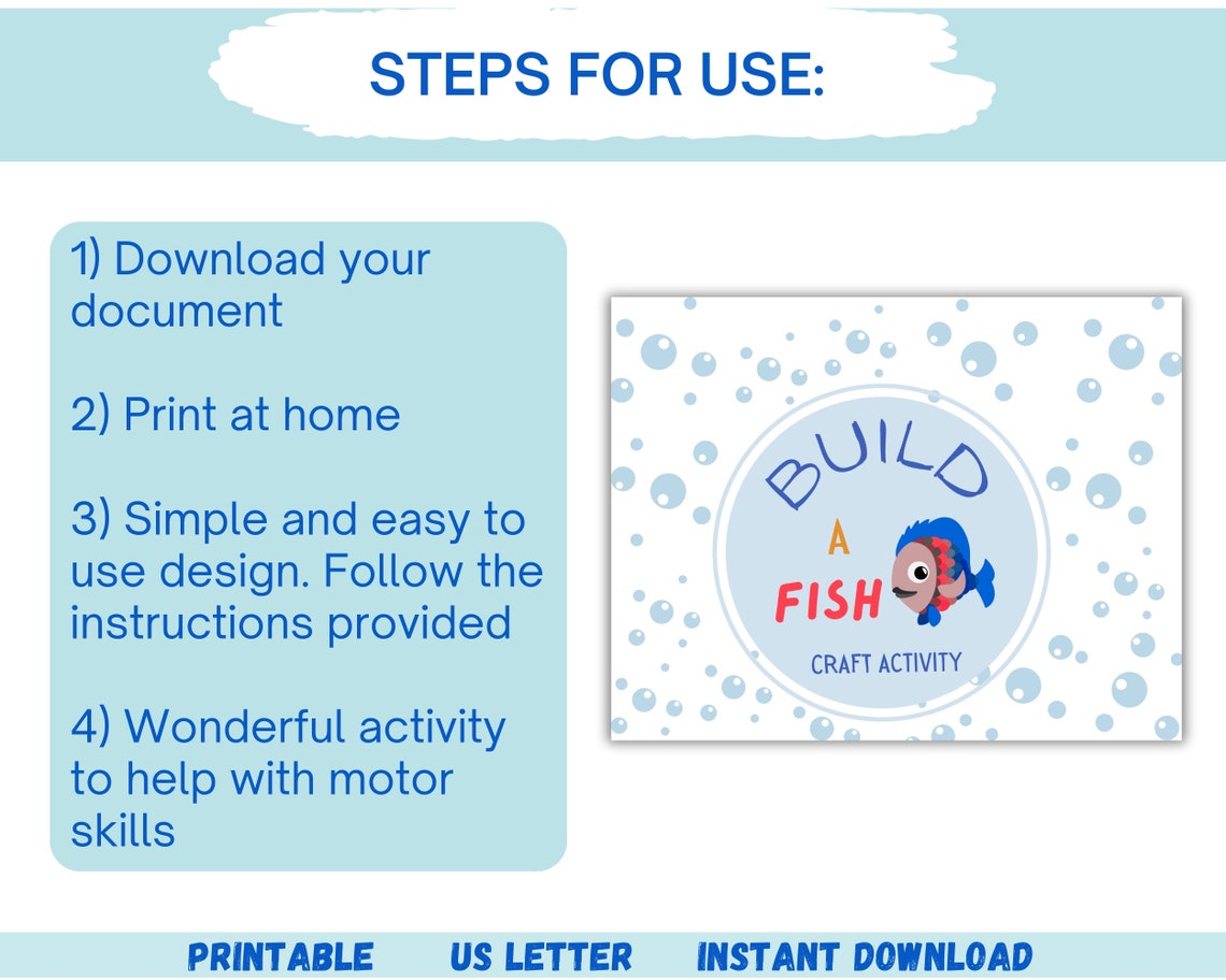 Build A Fish Craft Printable, Fun DIY Crafts for Kids, Cut and Glue ...