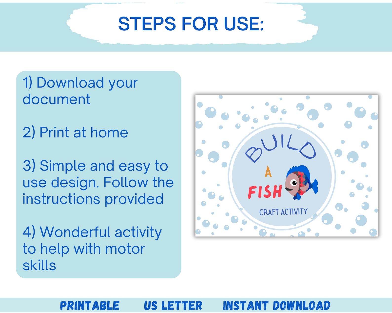 Build A Fish Craft Printable, Fun DIY Crafts for Kids, Cut and Glue ...