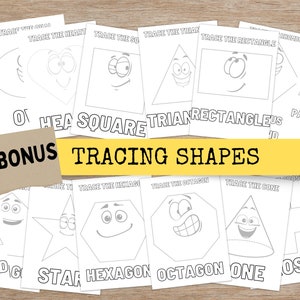 Shapes Coloring and Tracing Printable for Toddlers, Preschoolers and ...