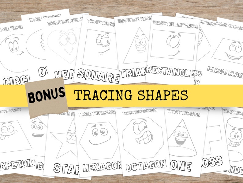 Shapes Coloring and Tracing Printable for Toddlers, Preschoolers and ...