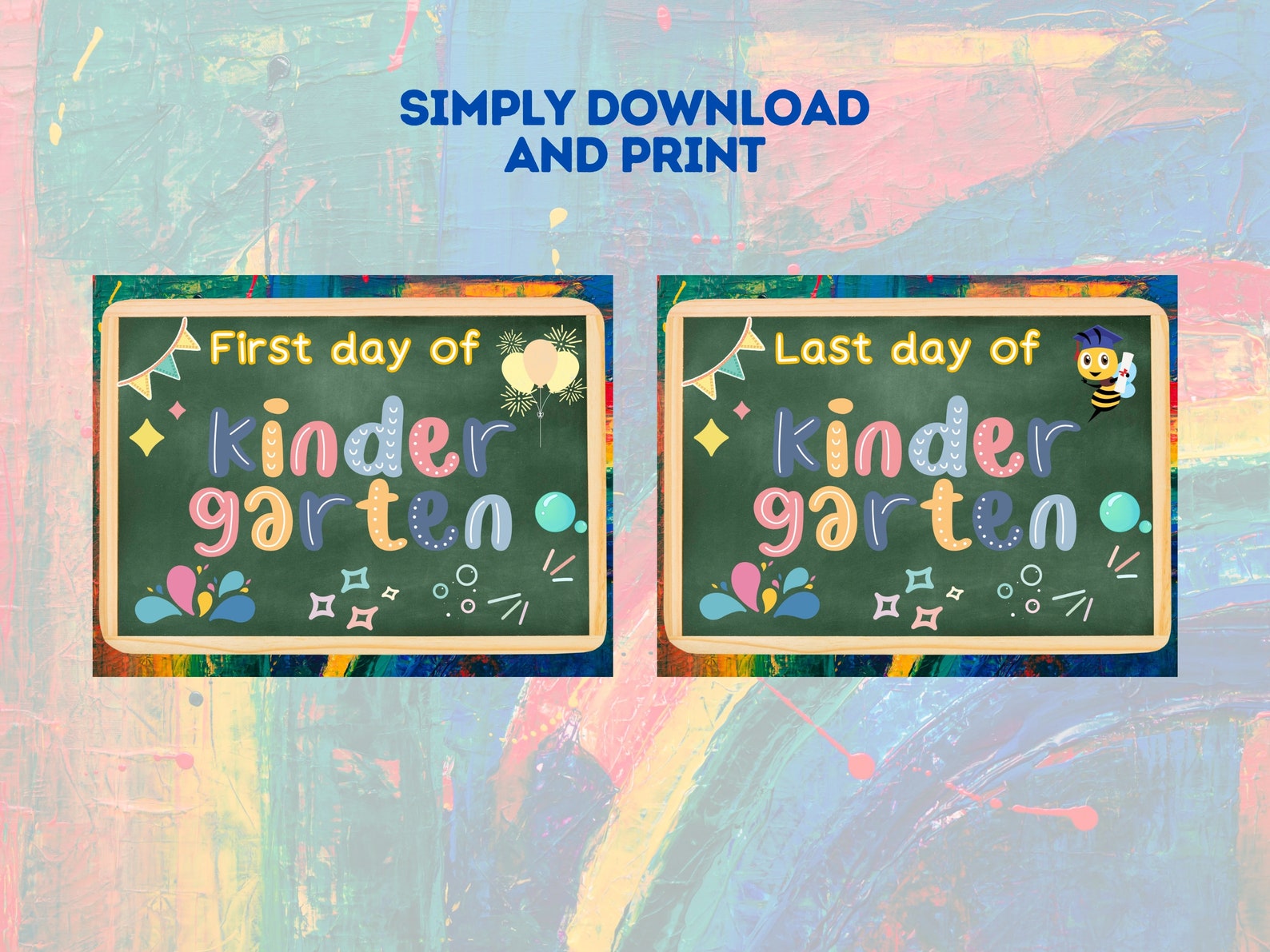 First and Last Day of School Sign Printable, Back to School Board, 1st ...