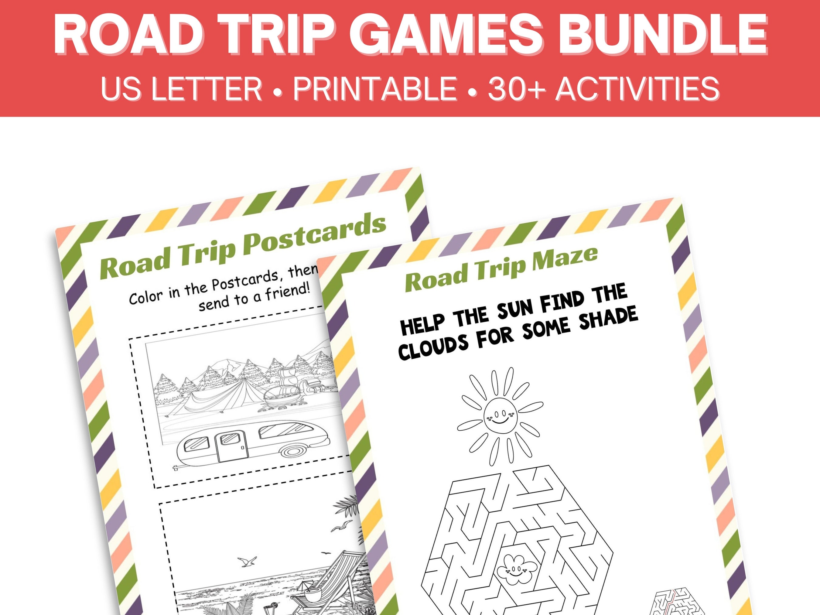 Kids Road Trip Games Bundle for Family Vacation, Summer Activities for ...