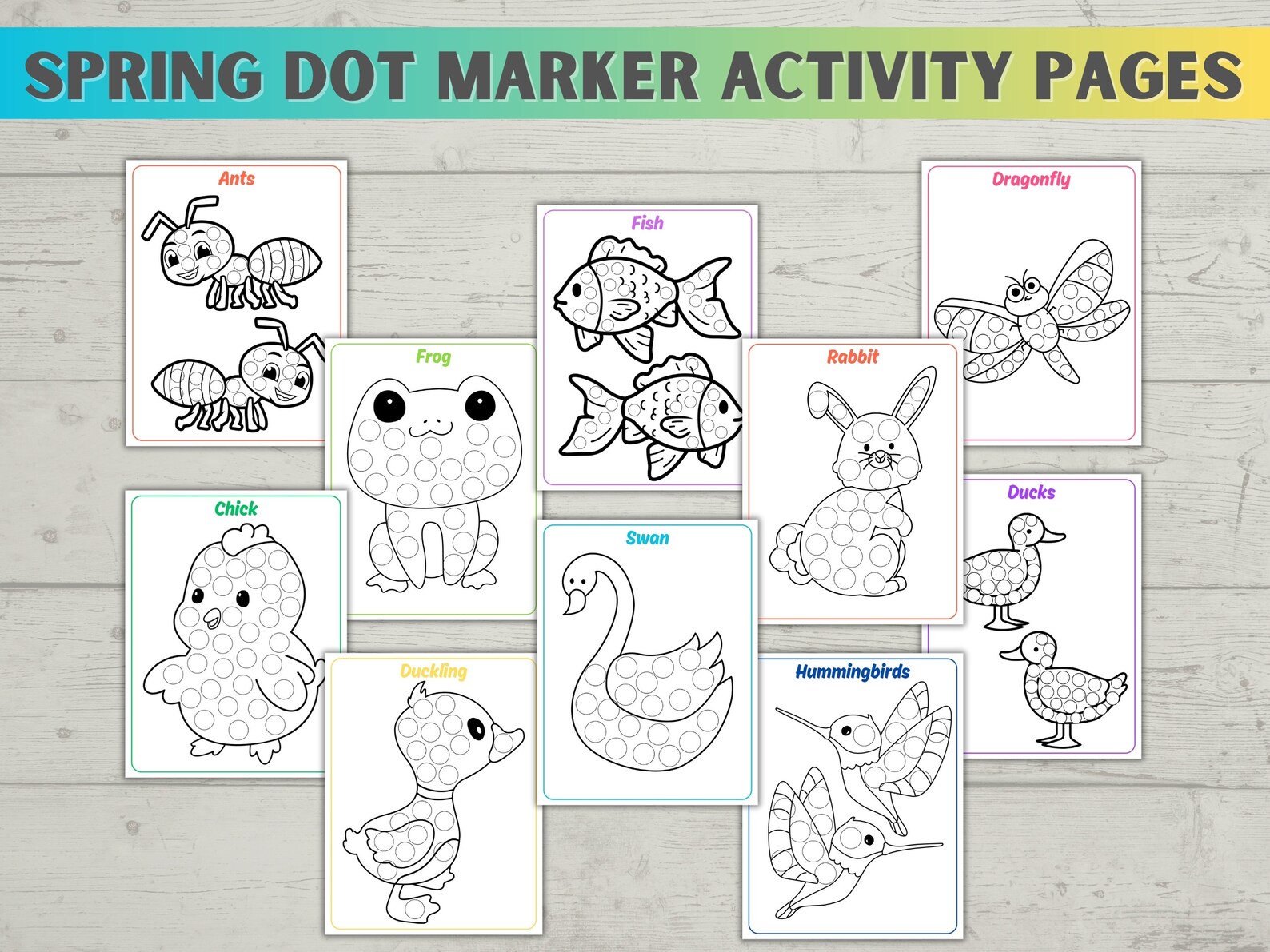 Spring Dot Marker Printables, Finger Paint Printables, Do A Dot for ...