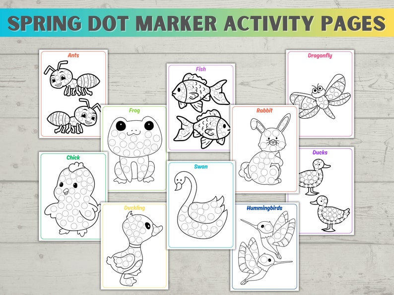 Spring Dot Marker Printables, Finger Paint Printables, Do A Dot for ...