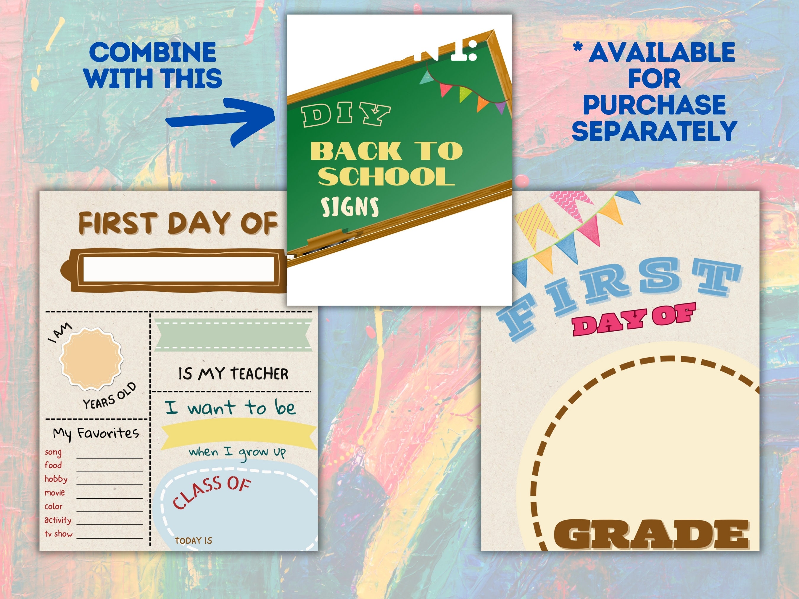 First and Last Day of School Sign Printable, Back to School Board, 1st ...