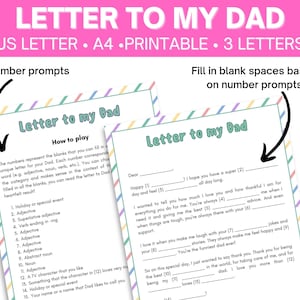 Letter to My Dad | Fathers Day Printable | Father’s Day Gift | Gift for ...
