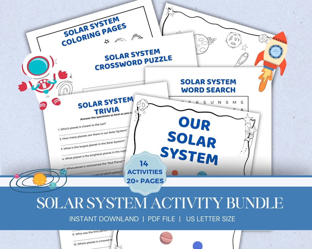 Solar System Activity Bundle Educational Puzzles, Games, Coloring Fun ...