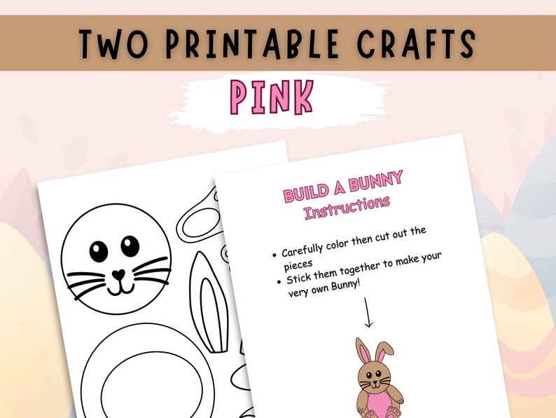 Easter Bunny Printable Craft for Preschoolers, Kindergarten, Homeschool ...