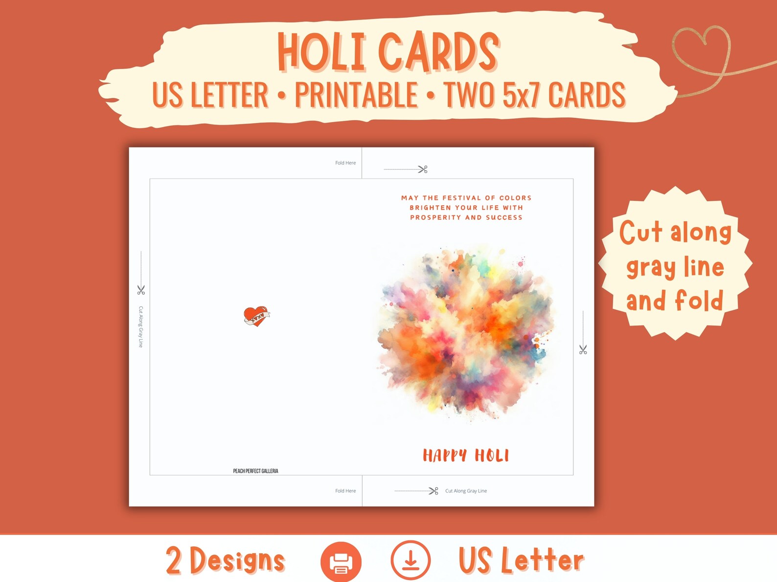 Printable Holi Card, Holi Invitation Card, Hindu Festival of Colors ...