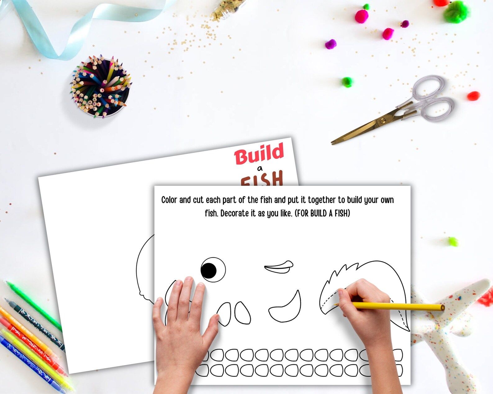 Build A Fish Craft Printable, Fun DIY Crafts for Kids, Cut and Glue ...