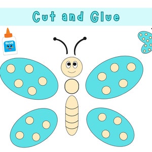 Butterfly Printable Craft, Spring Paper Craft, Scissor Cutting ...