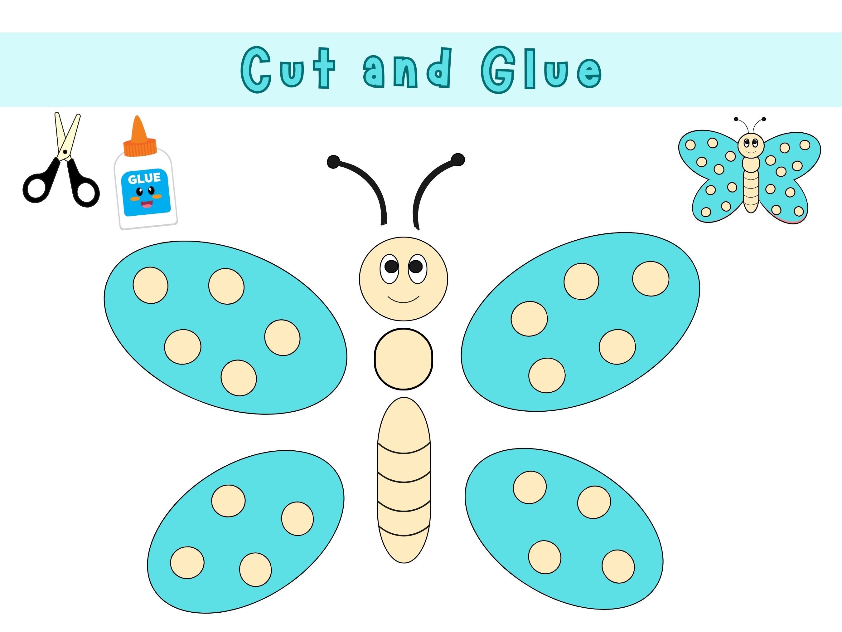 Butterfly Printable Craft, Spring Paper Craft, Scissor Cutting ...