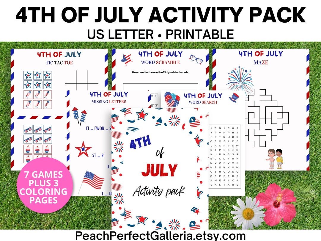 4th of July Activity Pack, Printable Independence Day Activities ...