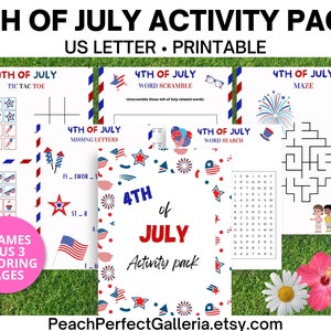 4th of July Activity Pack, Printable Independence Day Activities ...