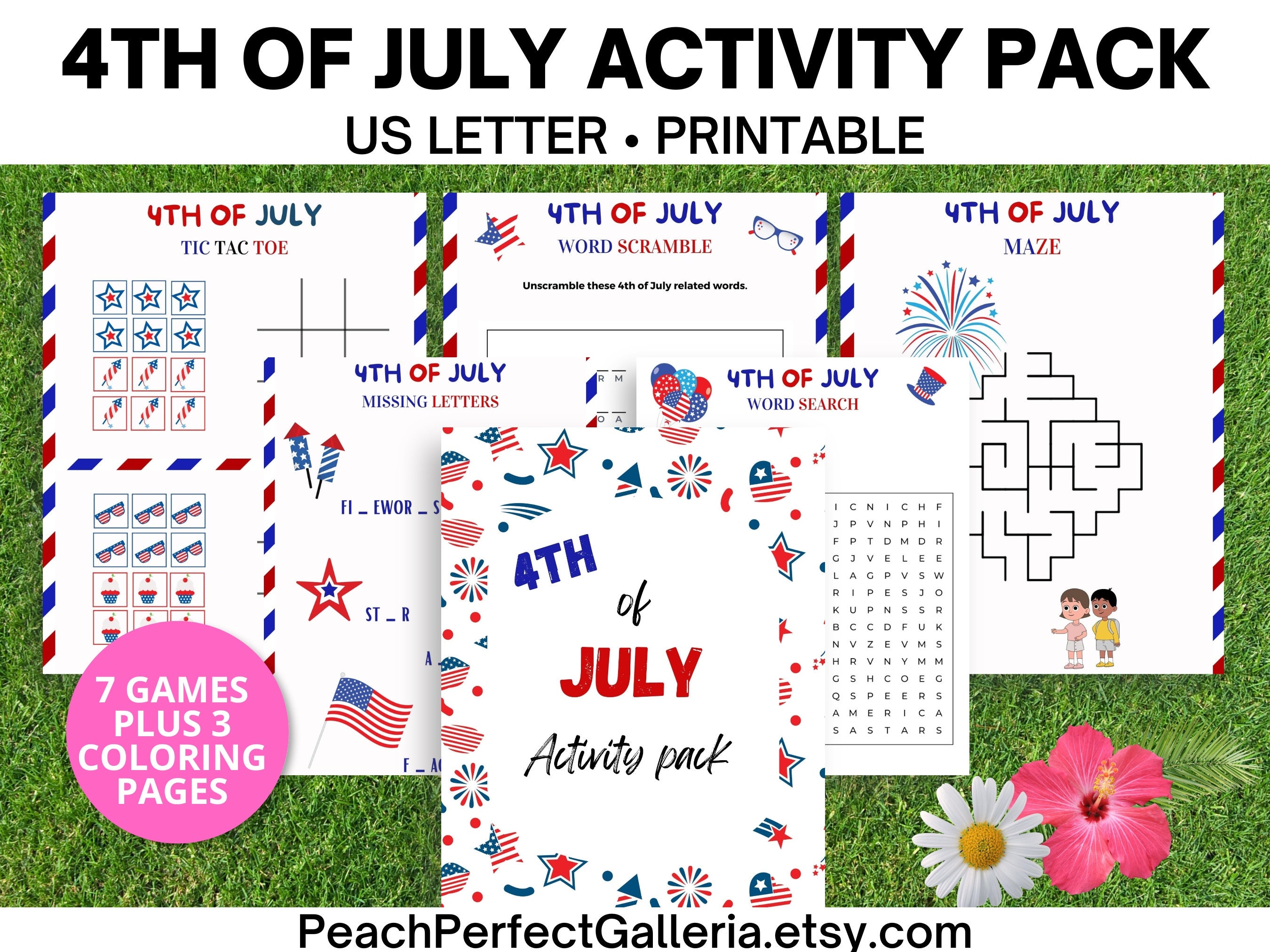 4th of July Activity Pack, Printable Independence Day Activities ...