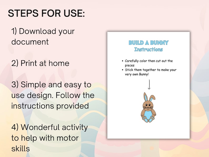 Easter Bunny Printable Craft for Preschoolers, Kindergarten, Homeschool ...