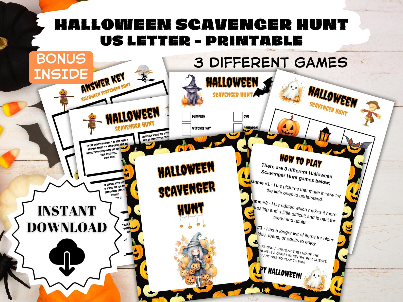 Halloween Scavenger Hunt, Party Games for Teens and Adults, Halloween ...