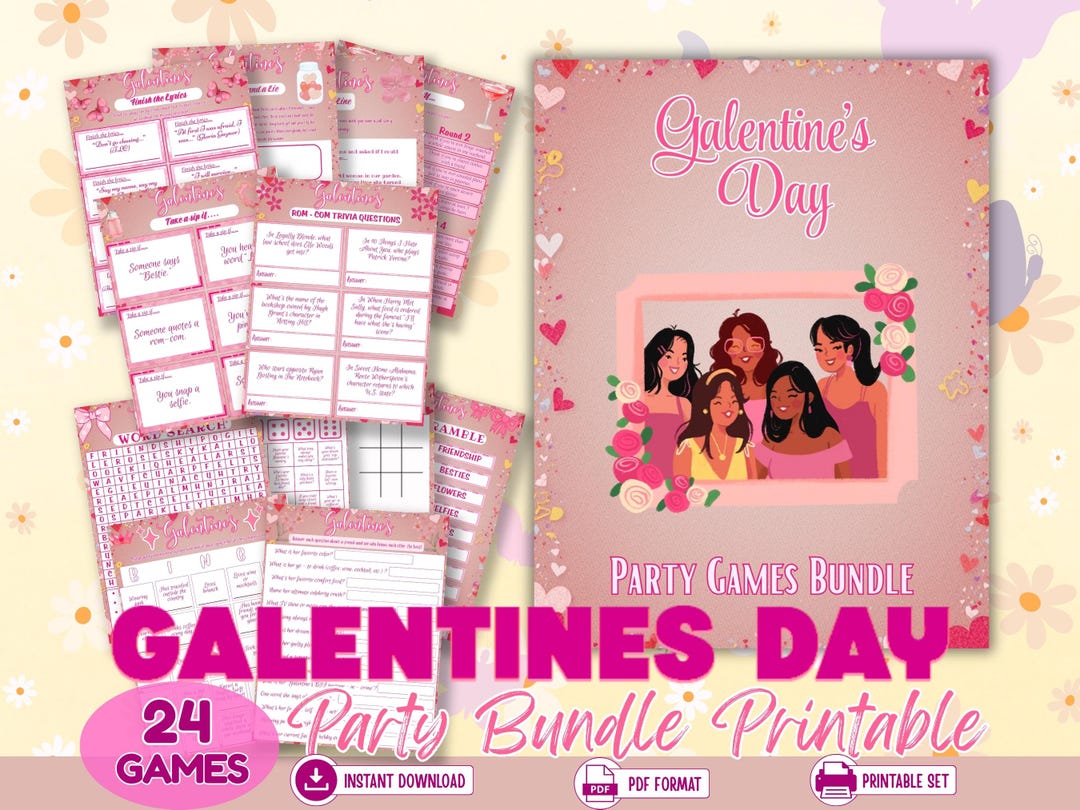Galentines Day Party Games Bundle, Printable Girls Night Games ...