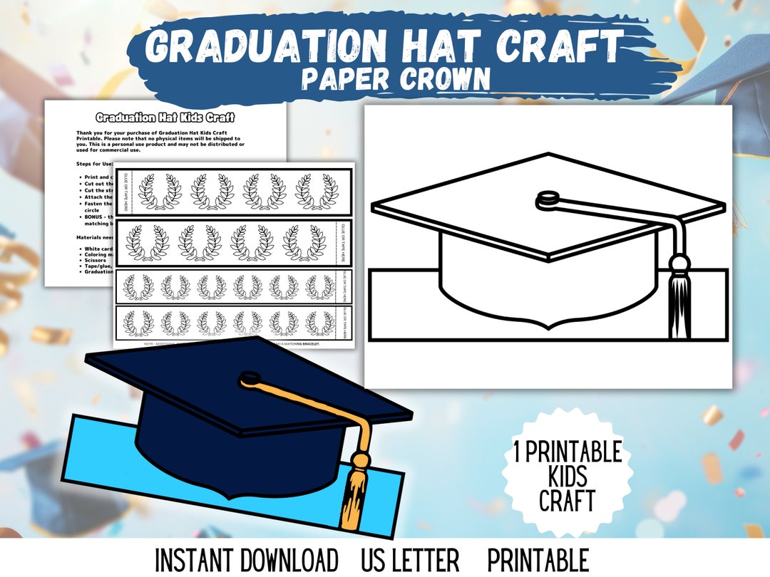 Graduation Hat Printable Paper Crown for Prek, Kinder, Homeschool ...