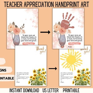 Teacher Appreciation Handprint Art | DIY Teacher Gift | End of Year ...