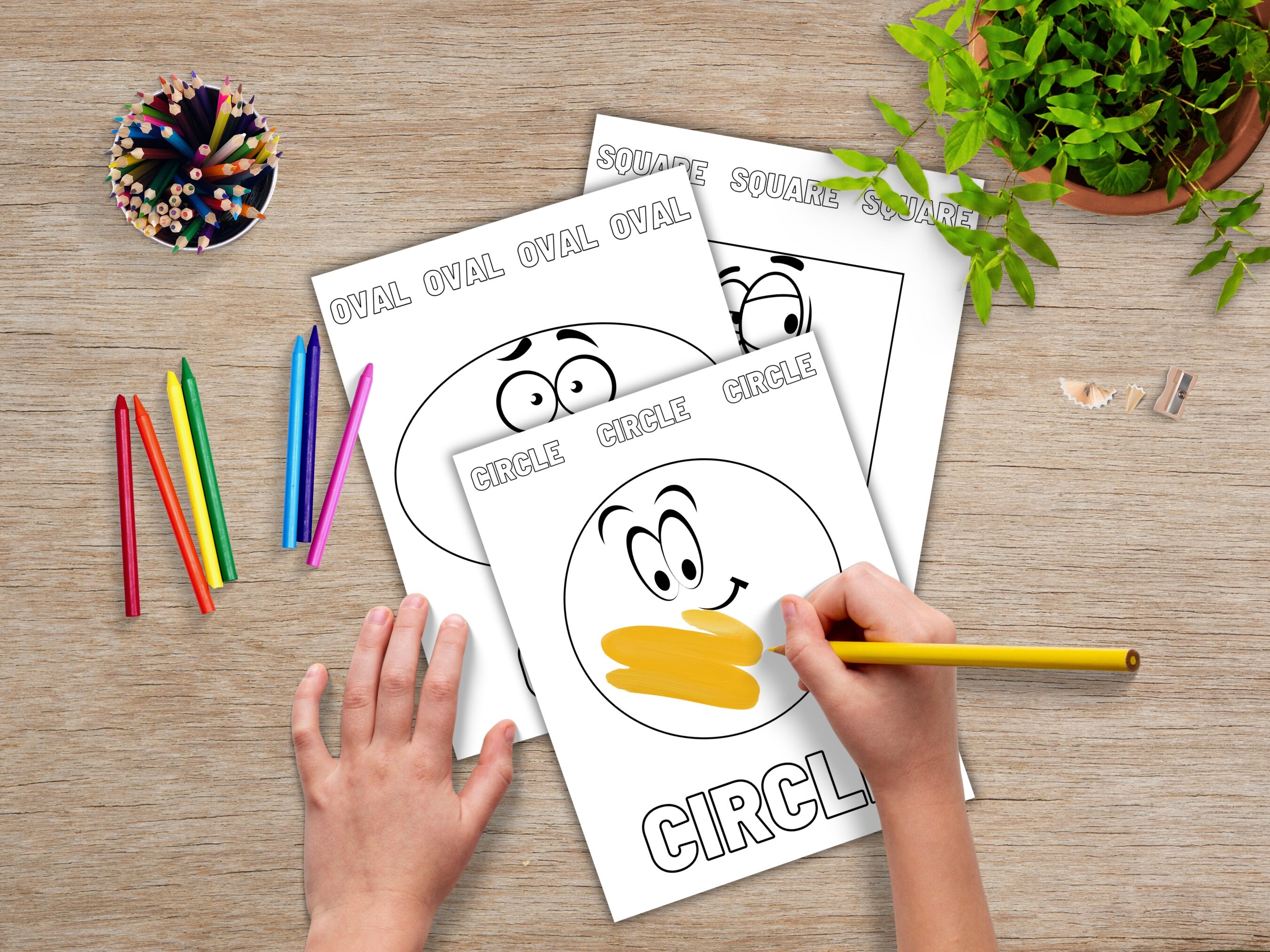 Shapes Coloring and Tracing Printable for Toddlers, Preschoolers and ...
