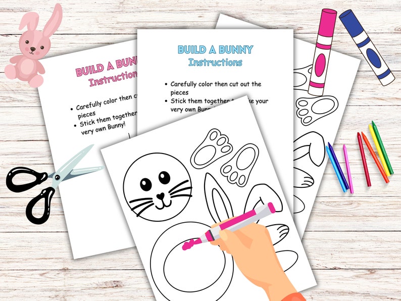 Easter Bunny Printable Craft for Preschoolers, Kindergarten, Homeschool ...