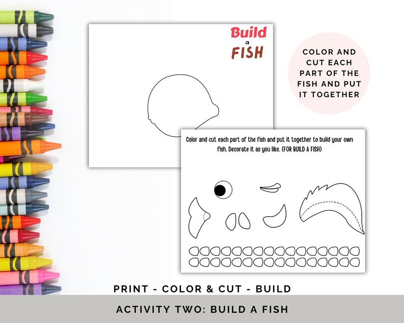 Build A Fish Craft Printable, Fun DIY Crafts for Kids, Cut and Glue ...