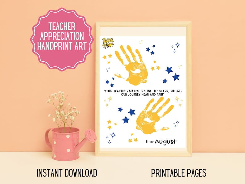 Teacher Appreciation Handprint Art | DIY Teacher Gift | End of Year ...