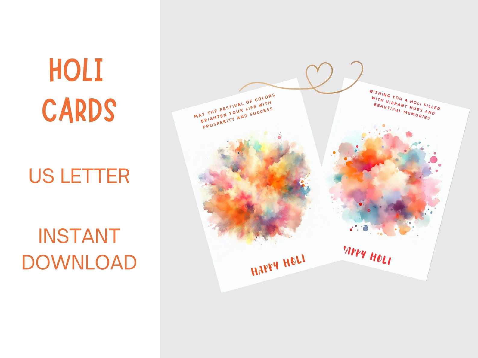 Printable Holi Card, Holi Invitation Card, Hindu Festival of Colors ...