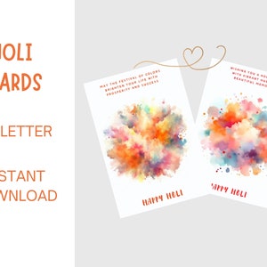 Printable Holi Card, Holi Invitation Card, Hindu Festival of Colors ...