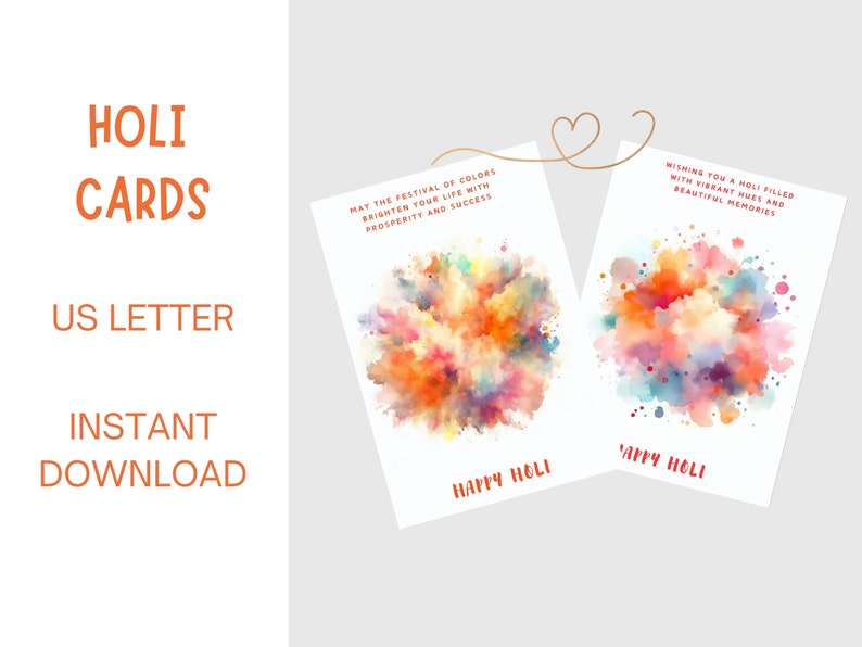 Printable Holi Card, Holi Invitation Card, Hindu Festival of Colors ...