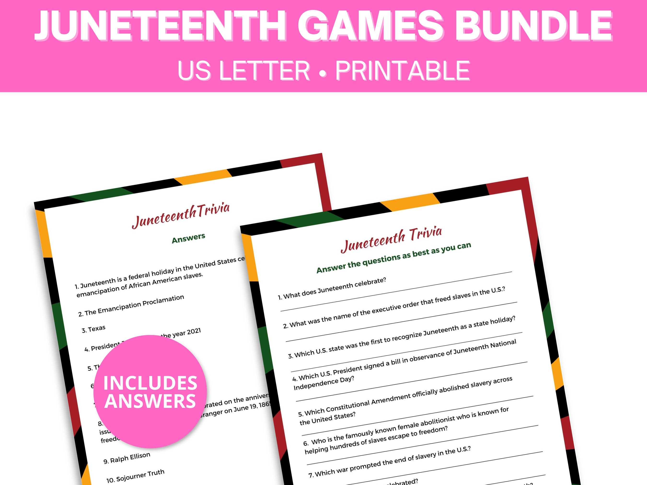 Juneteenth Game Bundle, Juneteenth Activities, Black History Activities ...