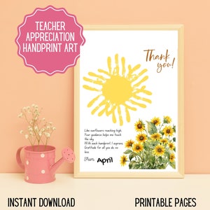 Teacher Appreciation Handprint Art | DIY Teacher Gift | End of Year ...