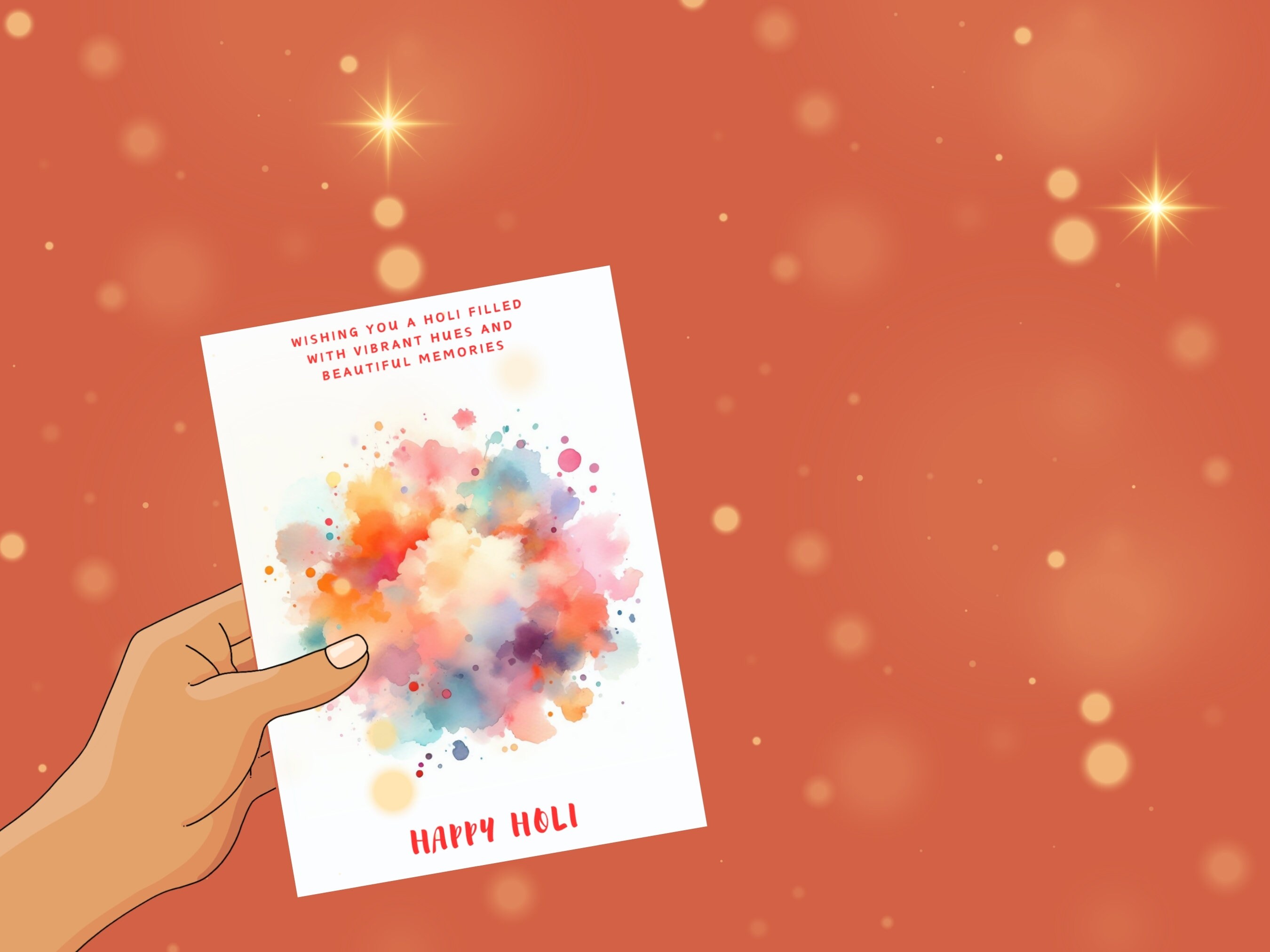 Printable Holi Card, Holi Invitation Card, Hindu Festival of Colors ...