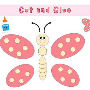 Butterfly Printable Craft, Spring Paper Craft, Scissor Cutting ...