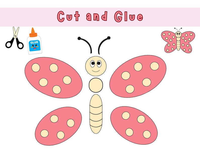 Butterfly Printable Craft, Spring Paper Craft, Scissor Cutting ...